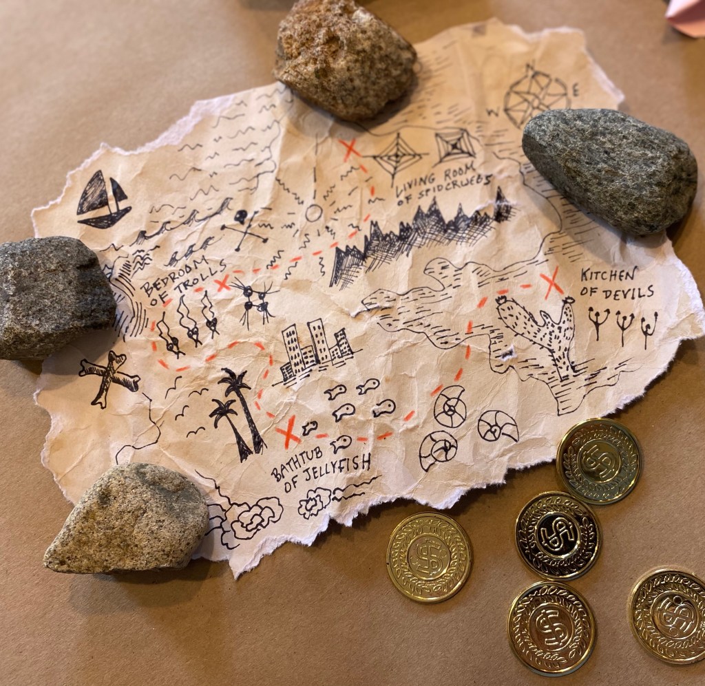 Treasure Island: Secret Map + Gold Pouch - The Frosted Flamingo